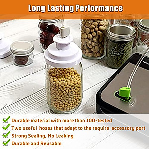 Jar Sealer Kits for FoodSaver Vacuum Sealer Food Storage with Two Accessory Hoses for Mason Jars with Regular and Wide Mouth, Additional Accessory Hose Compatible with More FoodSaver Sealers