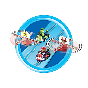 Carrera First Mario Kart - Slot Car Race Track with Spinners - Includes 2 Cars: Mario and Peach - Battery-Powered Beginner Racing Set for Kids Ages 3 Years and Up
