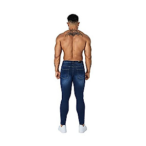 manverse&co Men's Super Skinny Athletic Fit Stretchy Soft Washed Premium Spray-on Fit Denim Jeans (Pls Go One Size Up)