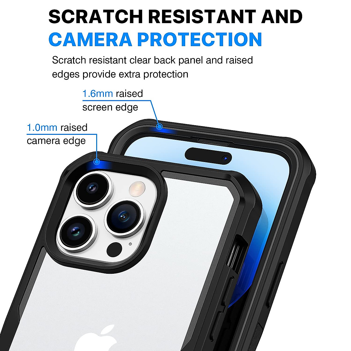 CENHUFO for iPhone 14 Pro Max Case, Privacy Phone Cover with Built-in Anti Peep Tempered Glass Privacy Screen Protector and Camera Protective, Full Body Shockproof Spy Clear Double Bumper - Black