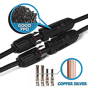 Kimystam Solar Connectors Splitter with Wire IP67 Waterproof Y Branch Parallel Adapter Cable Wire Plug Tool Kit for Solar Panel Parallel Connection 1 Pair MMF+FFM…