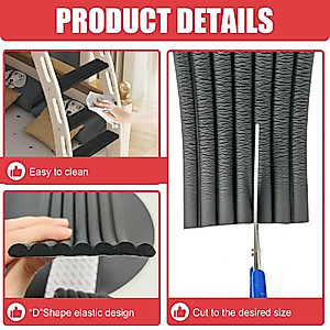 FMOACEN 6.6 FT Black Bunk Bed Ladder Pads PVC Soft Corner Protectors with Strong Adhesive, Stair Steps Cover for Foot Comfort