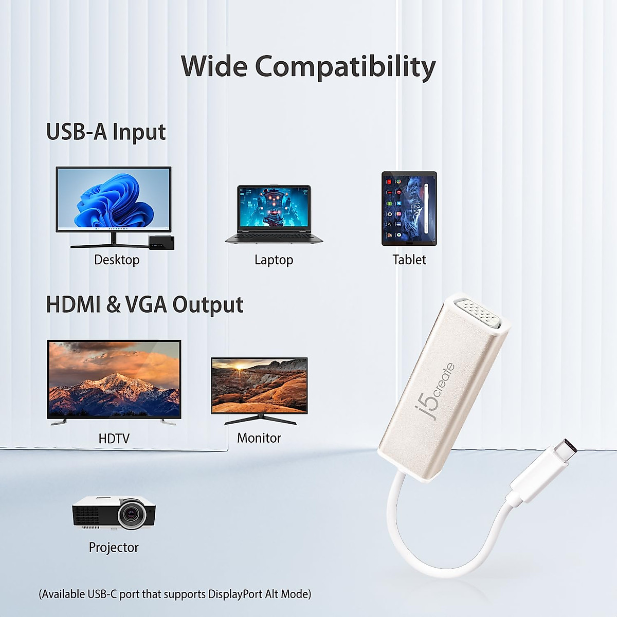 j5create USB 3.1 Type-C to VGA Adapter JCA111