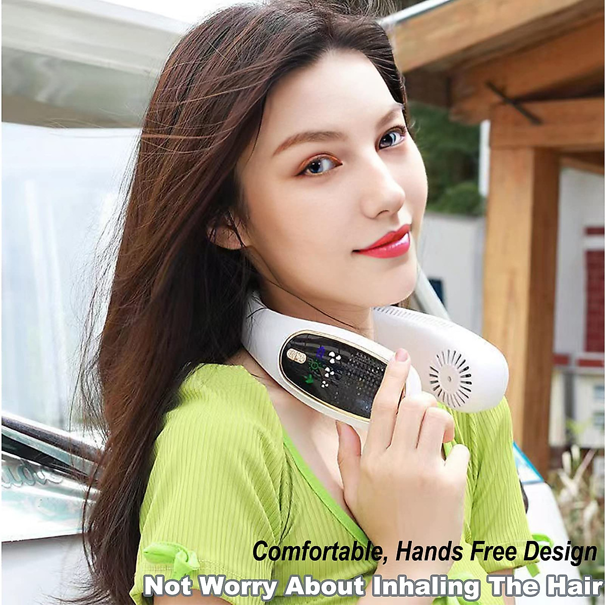 Portable Neck Fan，4000mAh USB Rechargeable Personal Fan,3 Speeds 83 Air Outlet 360° Cooling Wearable Fan，Hand-free Neck Fan with Led screen for Women, Men, Office, Travel, Outdoor