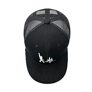 Sasquatch Baseball Cap Mens Big Foot Trucker Hat Embroidered Ball Cap Women Mesh Camping Cap Funny Bigfoot Gift