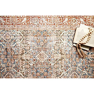 Loloi II Layla Ocean/Rust 7'-6" x 9'-6" Area Rug