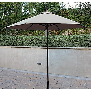 Formosa Covers | Premium Quality Double Vented 9ft 6 Ribs Outdoor Umbrella Replacement Canopy - 30% Heavier Than The Rest - Taupe (Canopy Top Only)