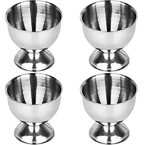 Egg Cup, Anwenk Egg Tray Stainless Steel Soft Boiled Egg Cups Holder Stand Dishwasher Safe (4 Packs)