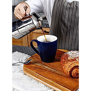 Sweese 601.403 Porcelain Mugs - 16 Ounce (Top to the Rim) for Coffee, Tea, Cocoa, Set of 4, Navy