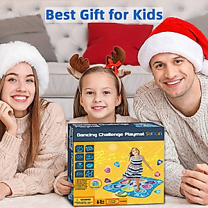 SUNLIN Dance Mat, Gifts Toys for Girls 3 4 5 6 7 8 Years Old, Frozen Theme Toys, Dance Pad with 7 Game Modes, 5 Challenge Levels, 9 Built-in Music, Birthday Gifts for Kids Ages 3-12