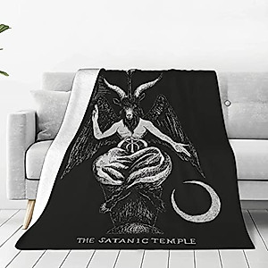 Satanic Demon Devil Ritual Pagan Baphomet Full Fleece Throw Cloak Wearable Blanket Flannel Fluffy Comforter Quilt Nursery Bedroom Bedding King Size Plush Soft Cozy Air Conditioner Blanket