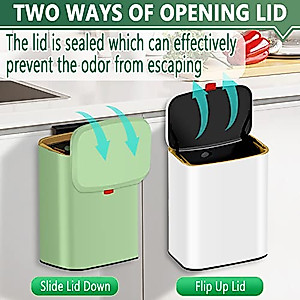 WAYCOM 2.1 Gal Compost Bin Kitchen for Counter Top or Under Sink,Compost Bin Stainless Steel Hanging Compost Bin with Lid for Cupboard/Bathroom/Bedroom/Office,Indoor Compost Bucket