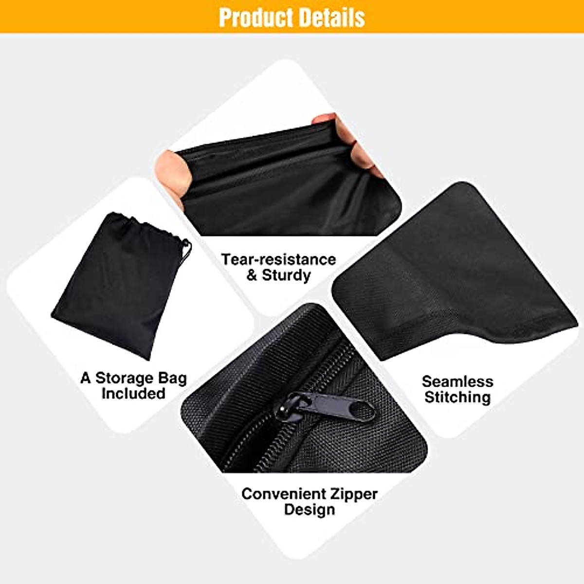 RedSwing Outdoor Patio Swing Cover 3 Seater Waterproof&Sunshade, 3 Triple Seater Hammock Swing Glider Canopy Cover for Garden, Black