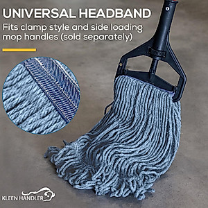KLEEN HANDLER Bulk Pack of 6 HEAVY DUTY Commercial Mop Head Replacement, Wet Industrial Cotton Looped End String Cleaning Mop Head Refill, Blue Mop