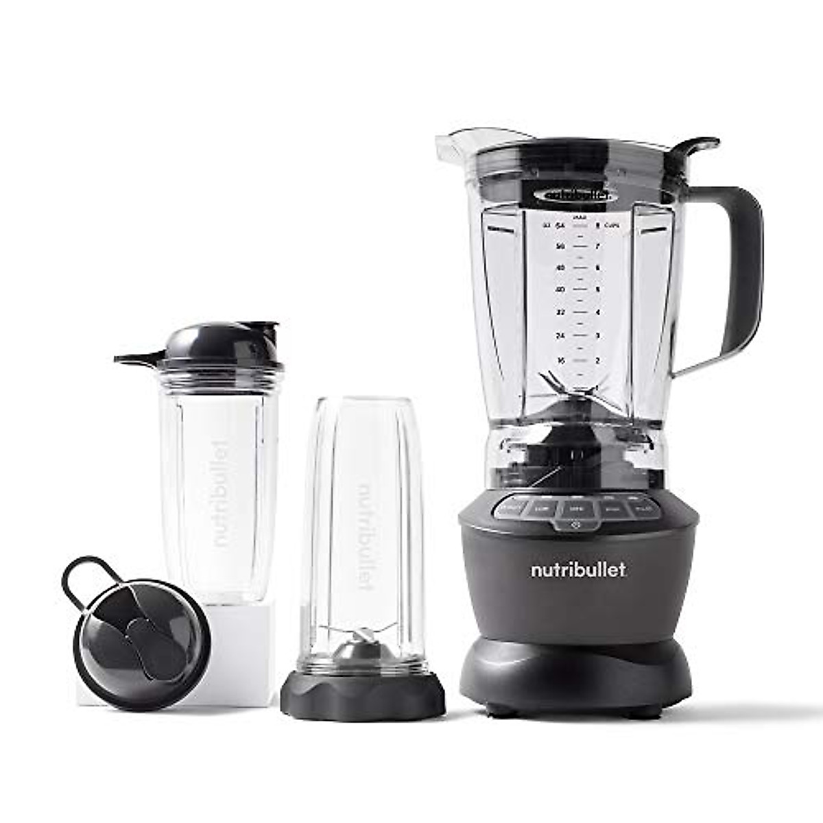 NutriBullet ZNBF30500Z Blender Combo 1200 Watt, 1200W, Dark Gray & Blender 64 oz Pitcher