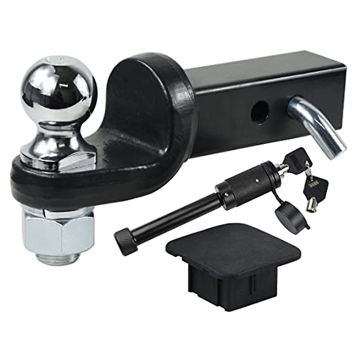 TOPTOW Trailer Hitch Tow Ball Mount Heavy Duty Kit, 1-1/2" Drop, 2" Ball, 10,000 lbs Capacity Class IV, 2" Solid Shank, Fits for 2-in Receiver, 5/8-in Hitch Lock, Hitch Pin adn 2" Hitch Cover Included
