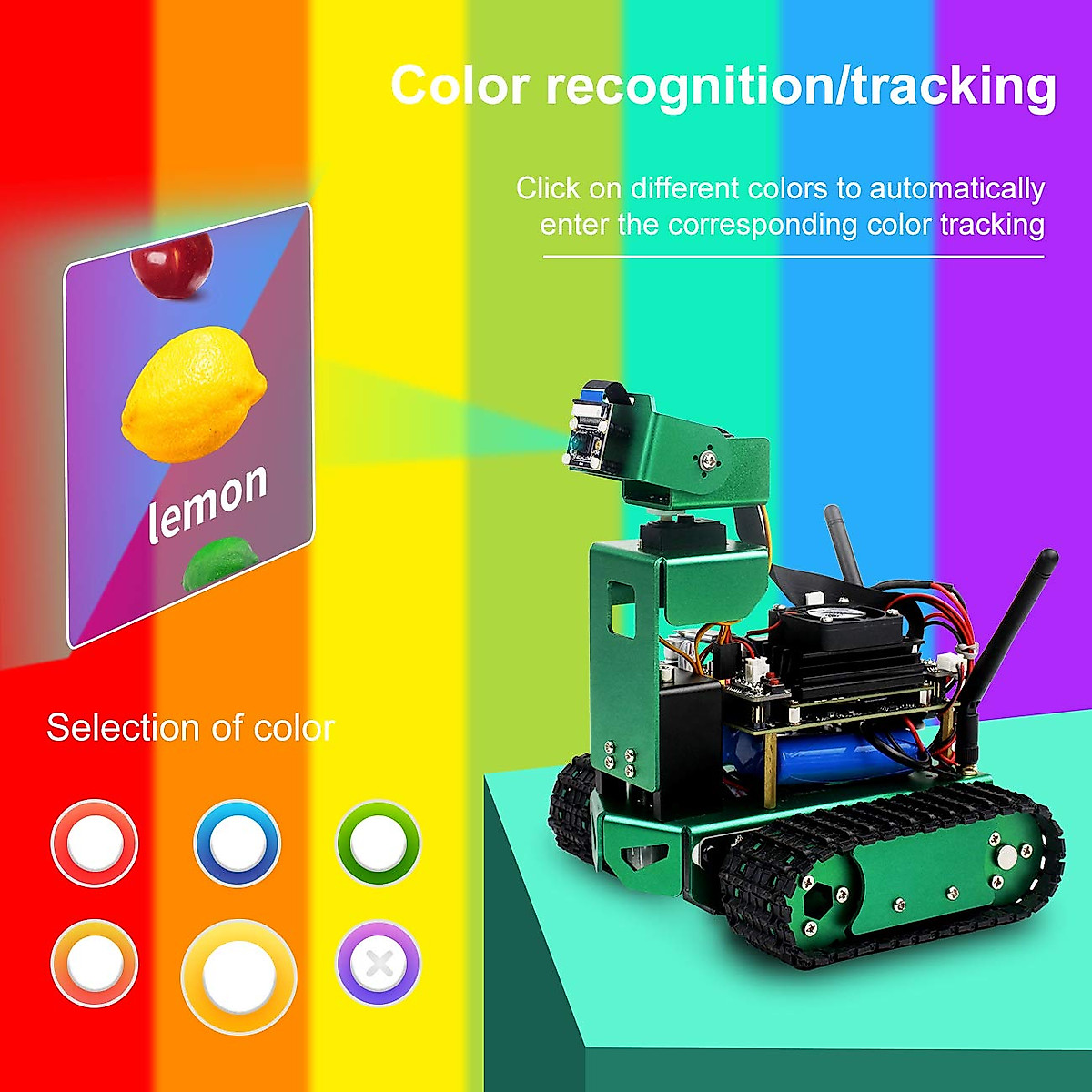 Yahboom Jetson Nano Robot Kit AI Smart Robotic Car Tank Chassis for Adults 3DOF Camera STEM Programmable Electronics Science Project Autopilot (Jetbot Without Jetson Nano)