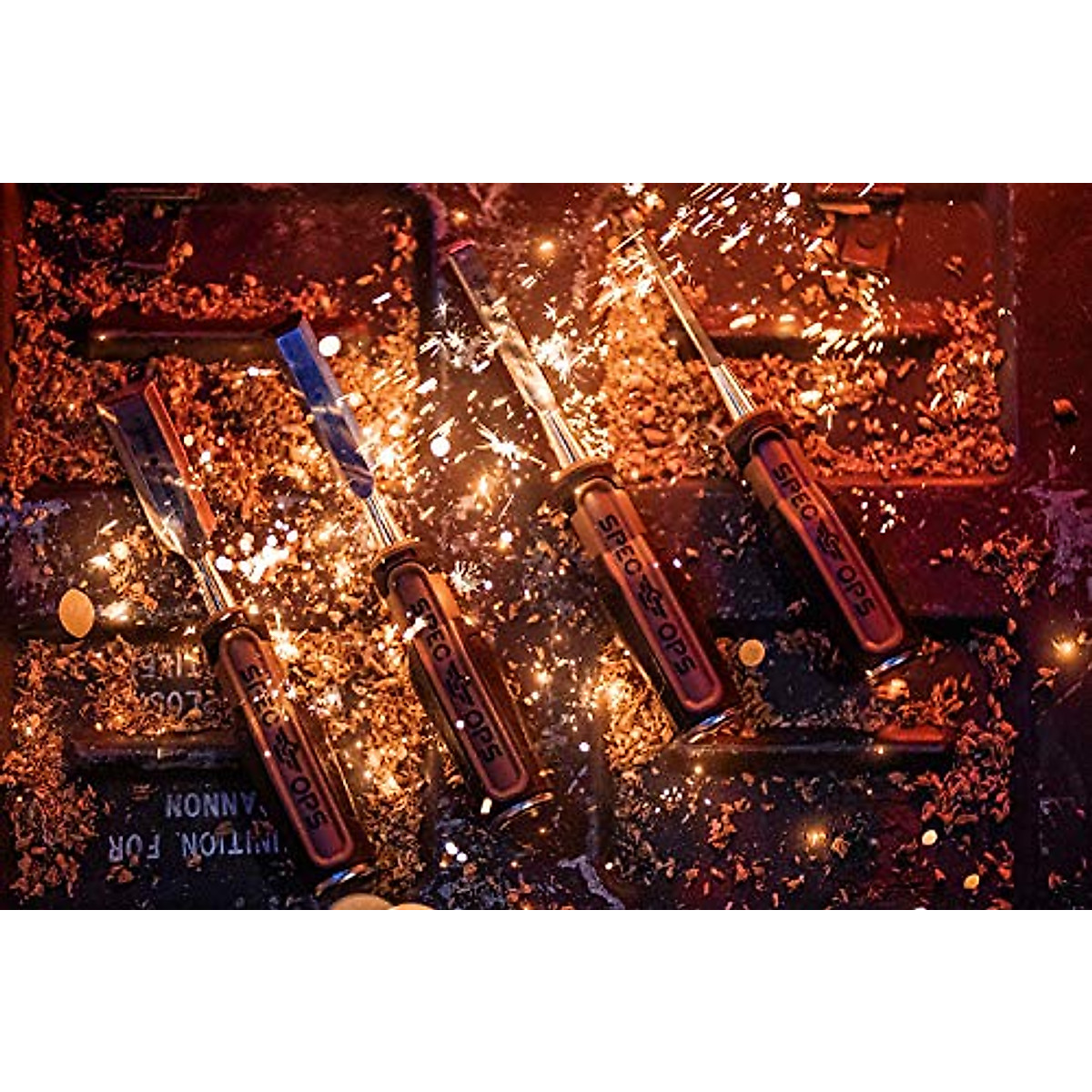 Spec Ops Tools Wood Chisel, 1" Blade, High-Carbon Steel Blade, Shock-Absorbing Grip