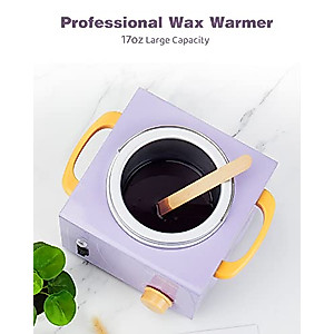Wax Pot Warmer Professional - At Home Waxing Kit For All Hair Types - Eyebrow, Facial, Bikini etc. (Purple Single Pot)