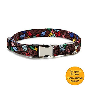 Dog Collar Soft Adjustable Puppy Collar for Small Medium Large Dog Buckle Pattern Metal Cotton Half Ethnic Personalized Pet Collars