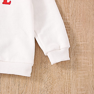 Toddler Valentines Day Outfit Baby Girl Valentines Shirt Love Sweatshirt+Heart Corduroy Skirts Cute Clothes Set (Lover Girl Red,4-5T)