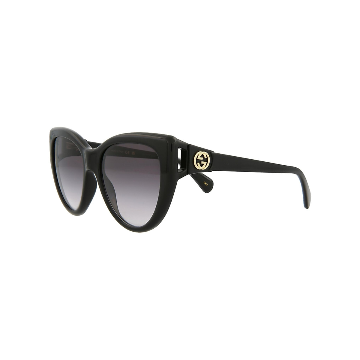Gucci Women's Classic Cat Eye Sunglasses, Black Black Grey, One Size