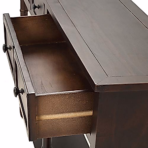 Merax Retro Console Table Sofa Table for Entryway with Drawers and Shelf Living Room Table (Espresso)