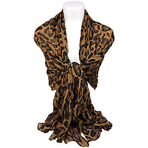 KMystic Classic Leopard Print Scarf (Classic Brown)