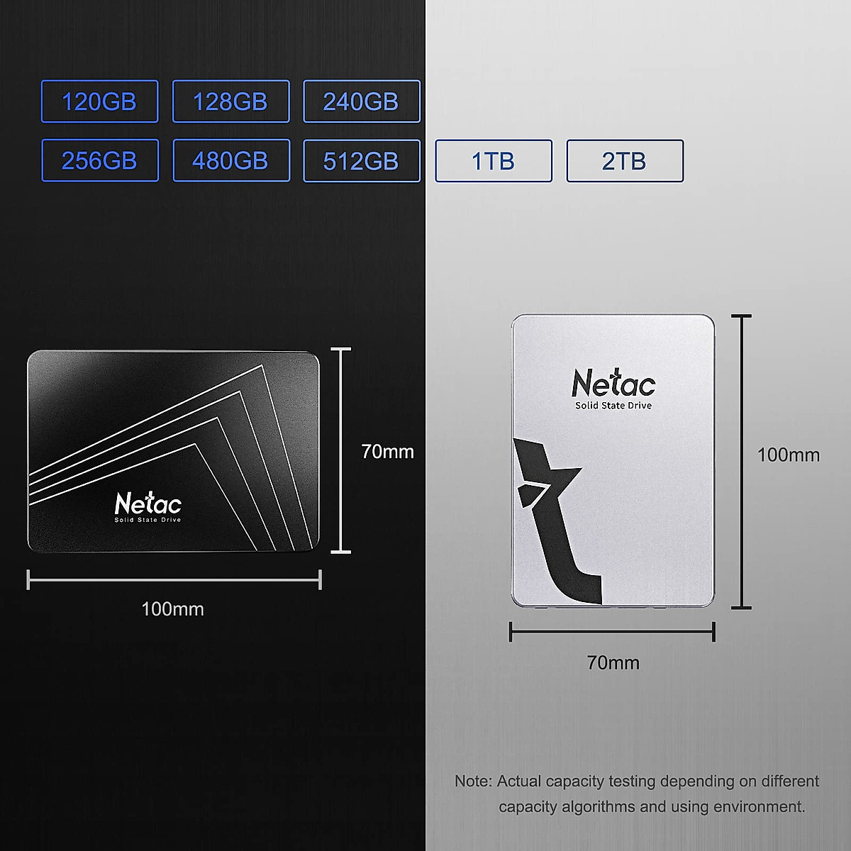 Netac SSD 240GB Internal Solid State Drive Hard Drive Up to 510 MB/s SATA SSD 2.5 Inch SATAIII 6Gb/s, Easy to Install, Notebook Tablet Desktop PC - 240GB