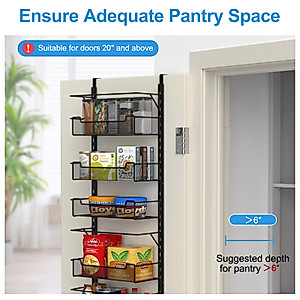 VyGrow Over the Door Pantry Organizer, 8-Tier Over the Door Organizer with Adjustable Hooks and Basket, Pantry Door Organization for Pantry Kitchen Storage Room Spice Rack