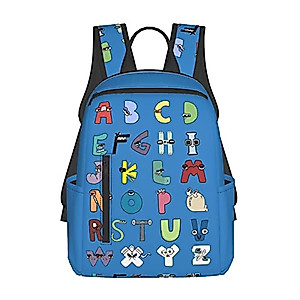 ILVTYAN Alphabet Lore Backpack, Casual Backpacks Cartoon Backpack Laptop Bags Travel Backpack Large Capacity Men Women