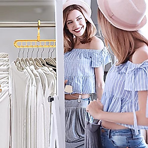 BESTBEL Closet Organizer and Storage, 6 Pack College Dorm Room Essentials, Bedroom Closet Storage Hangers, Magic Closer Organizer for Space Saving, Clothes Hangers with 9 Slots for Wardrobe