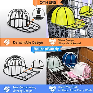 Ballcap Buddy - Original and Patented Hat Cleaner, Hat Washer for Washing Machine or Dishwasher, Cap Washer Frame for Flat & Curved Hats, Black, Made in USA
