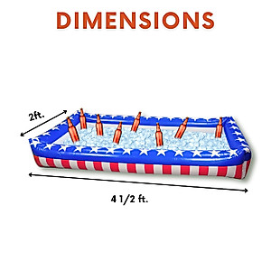 Patriotic Inflatable Serving Bar Ice Buffet Cooler Salad Serving Trays - 4th of July Party Supplies, Independence Day Fourth of July Party BBQ Cooler Indoor Outdoor Picnic Pool Party by 4E's Novelty