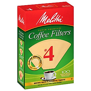 Cuisinart 12-Cup Programmable Coffeemaker + Melitta #4 Cone Coffee Filters, 100 Count (6 Packs, 600 Total Filters)