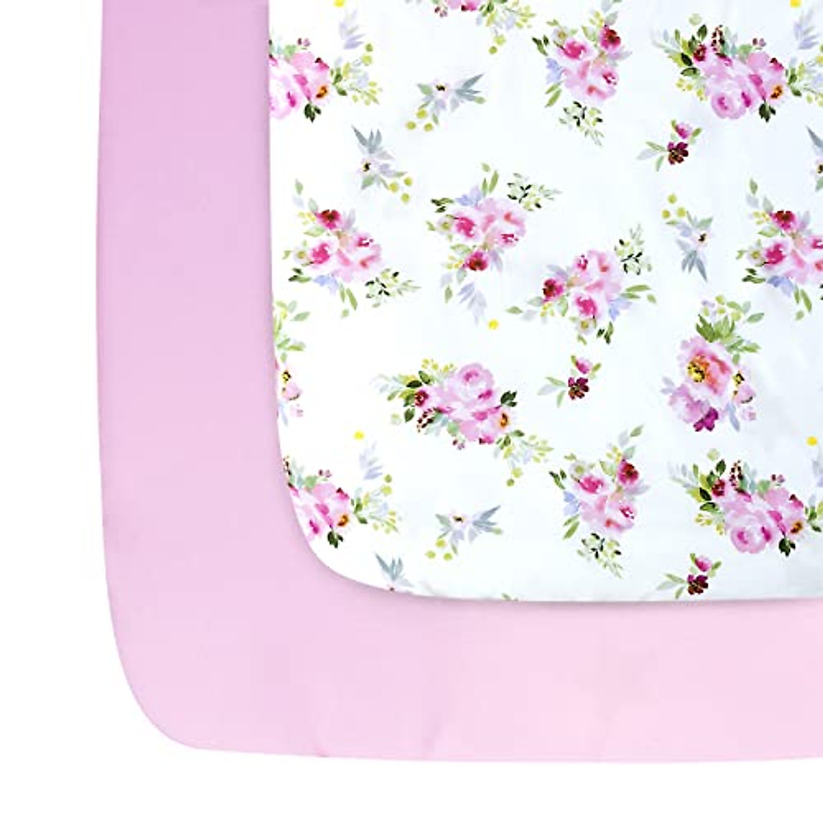 Pack and Play Sheets/Mini Crib Sheets Girl, Stretchy Pack n Play Playard Fitted Sheet, Compatible with Graco Pack n Play, Soft and Breathable Material, Floral