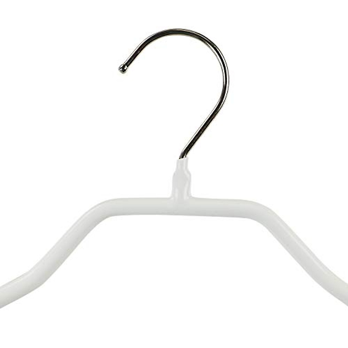Mawa by Reston Lloyd BodyForm Series Non-Slip Space Saving Clothes Hanger with 2 Clips for Pants or Skirts, Style 42/LK, Set of 5, White