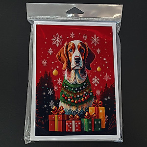 Caroline's Treasures DAC3060GCA7P Brittany Spaniel Holiday Christmas Greeting Cards Pack of 8 Blank Cards with Envelopes Whimsical A7 Size 5x7 Blank Note Cards