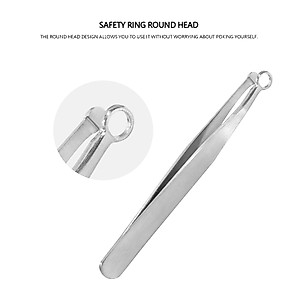 2 Pcs Universal Nose Hair Trimming Tweezers, Stainless Steel Nasal Clippers with Friendly Round Tip for Men & Women for Noses Hair, Brow, Sideburns & Body (Silver)