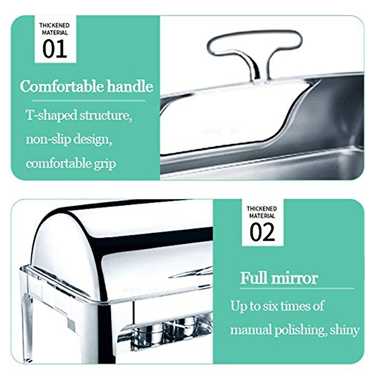 Chafing Dish Electric Food Warmer Chafer Chafing Dish Commercial Rectangular Buffet Servers and Warmers - Keep Food Being Fresh and Delicious - 9L (A)