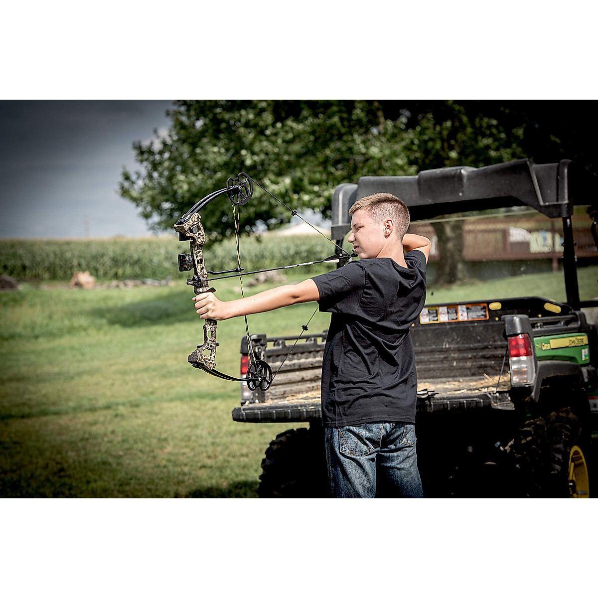 Barnett Vortex Compound Bow, Youth Bow for Teens,Attached Quiver, in Mossy Oak Break-Up Country