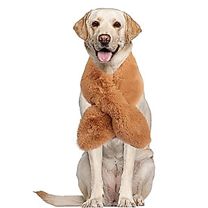 YAODHAOD Dog Scarf Winter Warm Plush Pet Dog Bandana Soft Dog Scarves Accessories Christmas Holiday Festive Clothes Outfits (Brown, Tail Triangle)