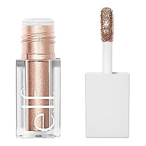 e.l.f. Liquid Metallic Eyeshadow, Gel Formula, Multi-Dimensional Finish For Bold Eye Looks, One-Swipe Coverage, Vegan & Cruelty-Free, Moon, 0.1 Fl Oz