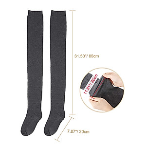 SATINIOR Extra Long Socks Thigh High Cotton Socks Extra Long Boot Stockings for Women