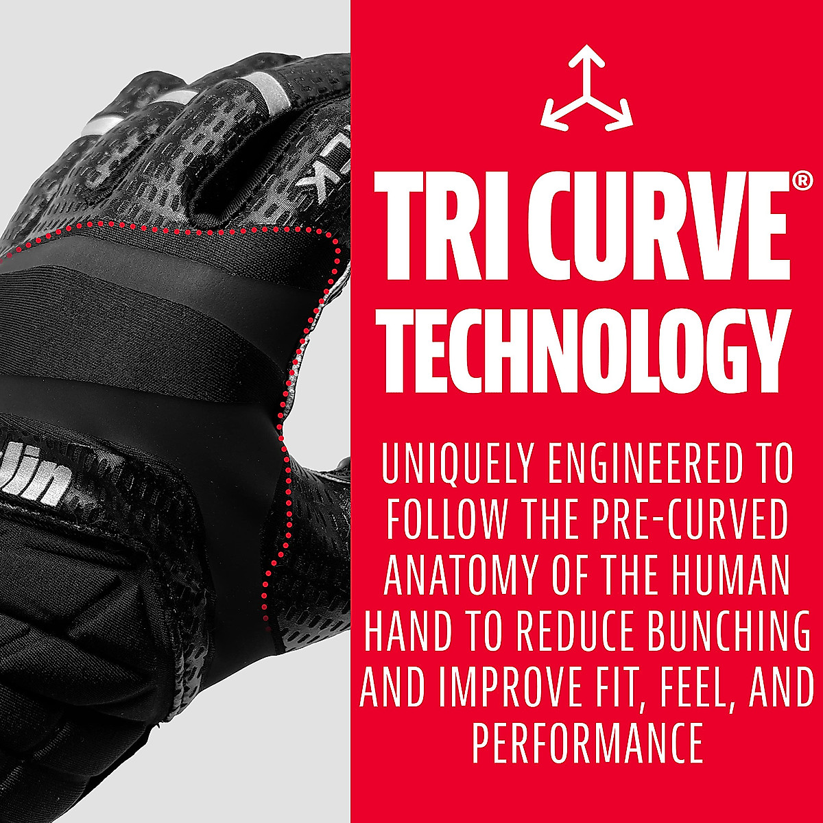 Franklin Sports Hi-Tack Premium Football Receiver Gloves - Black - Youth Medium