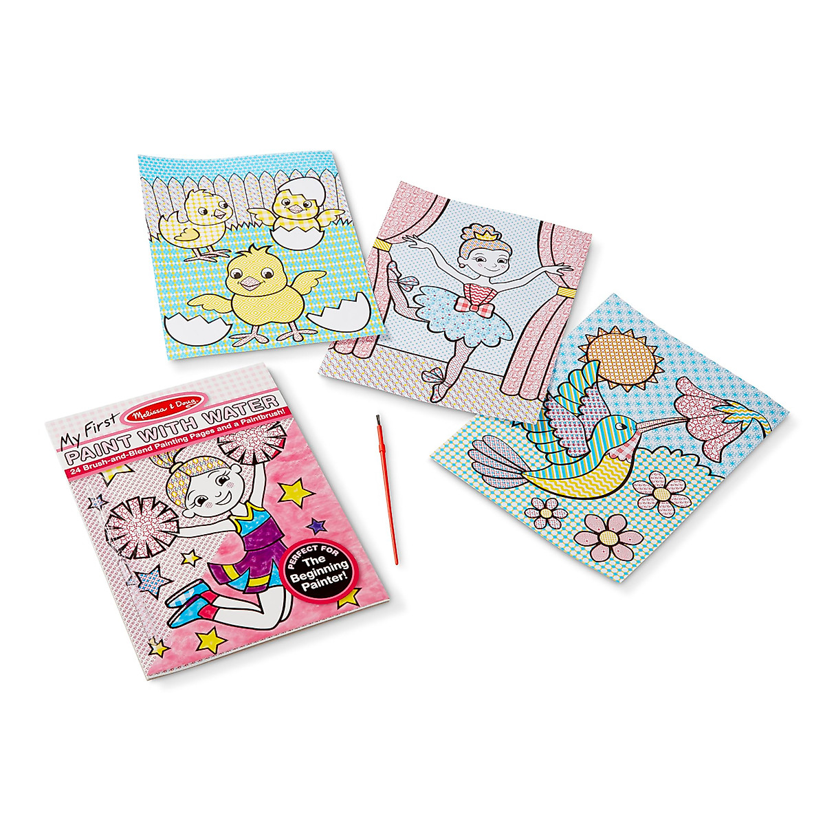 Melissa & Doug My First Paint With Water Art Pad - Cheerleaders, Flowers, Fairies, and More (24 Pages)