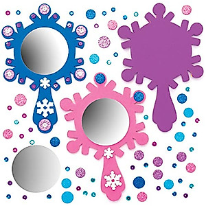 Baker Ross Snow Princess Mirror Kits, Arts and Crafts for Kids (Pack of 4), Assorted, (AT174)