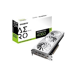 GIGABYTE GeForce RTX 4060 AERO OC 8G Graphics Card, 3X WINDFORCE Fans, 8GB 128-bit GDDR6, GV-N4060AERO OC-8GD Video Card