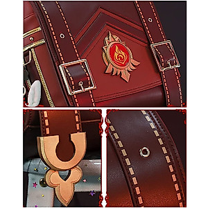 BoerMee Genshin Impact Cosplay Backpack Klee Bag Travel Bags Klee Cosplay Costume Props Plush Toy Pillow (Backpack+Doll)