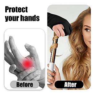 Comanlai Professional Heat Resistant Gloves for Hair Styling - 3 Finger Mittens Curling Wand Glove Barber Glove Reusable Hair Dye Heat Protector Glove Protection Gloves